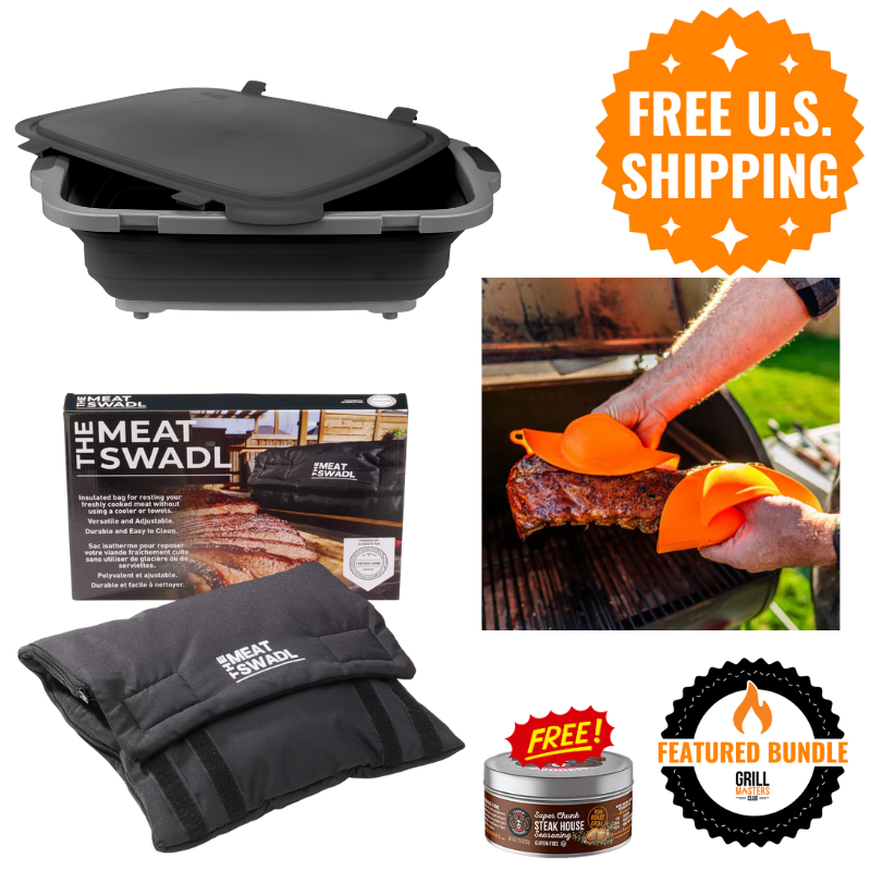 Smoker Essentials Bundle: Prep Tub + Meat Swadl + Grill Mitts + Free R | Grill Masters Club