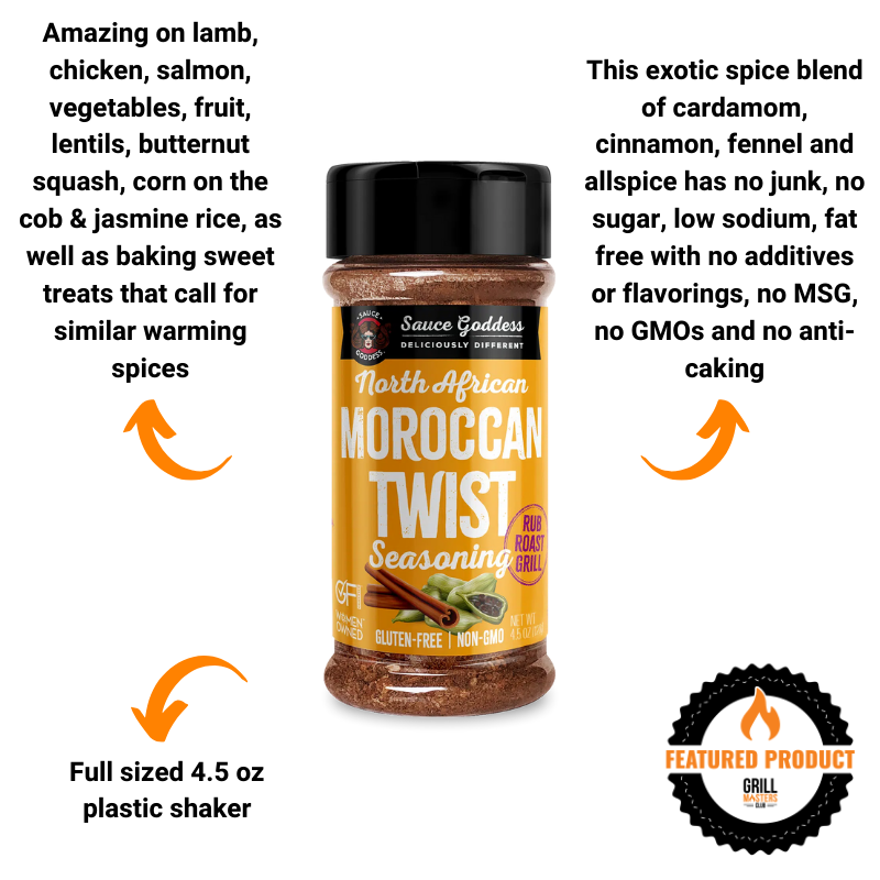 Moroccan Twist Seasoning by Sauce Goddess (4.5 oz) | Grill Masters Club