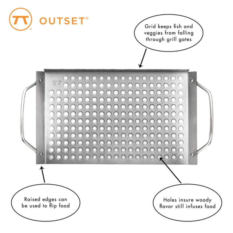 Stainless Steel Grill Topper Grid by Outset (11" X 7") | Grill Masters Club